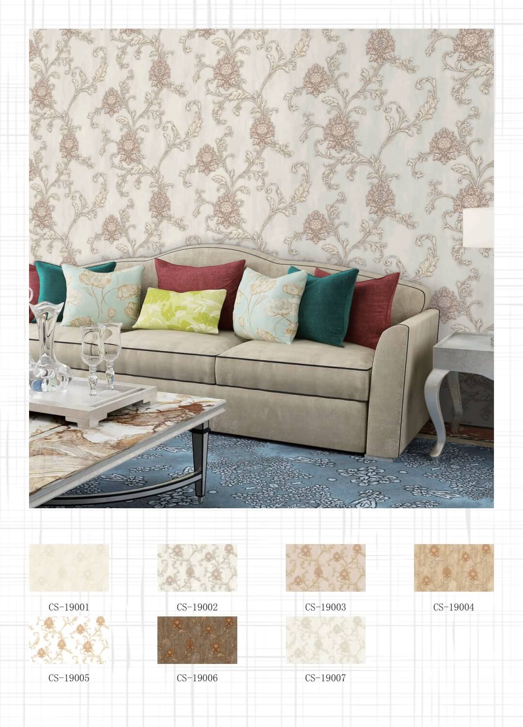 Beautiful European Style Flower Wallpaper for Home Decoration 15.6m ...